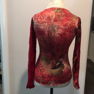 Anac | Tops | Anac Multi Print Knit Top Long Slv Sz Medium | Poshmark